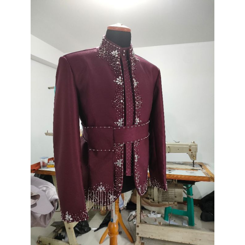 Jual BAJU PRIA BESKAP PENGANTIN AB MODERN WOOL AND SILK MODEL ATAD JAWA ...