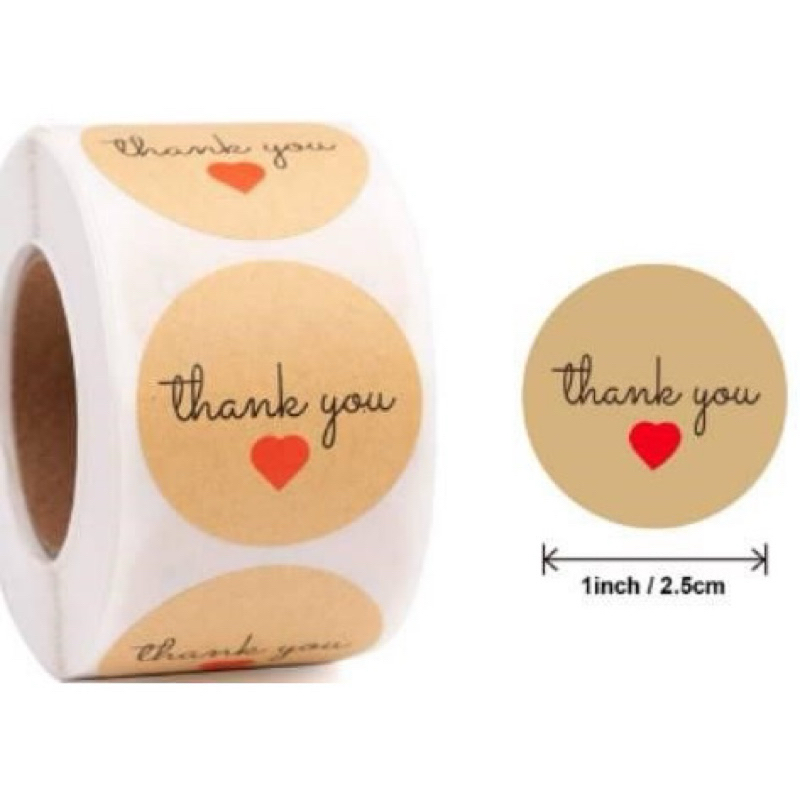 Jual STICKER THANKYOU 1 Roll (500 PCS) Stiker Craft Vintage Label ...