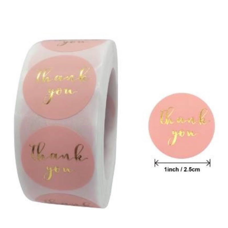 Jual STICKER THANKYOU 1 Roll (500 PCS) Stiker Craft Vintage Label ...