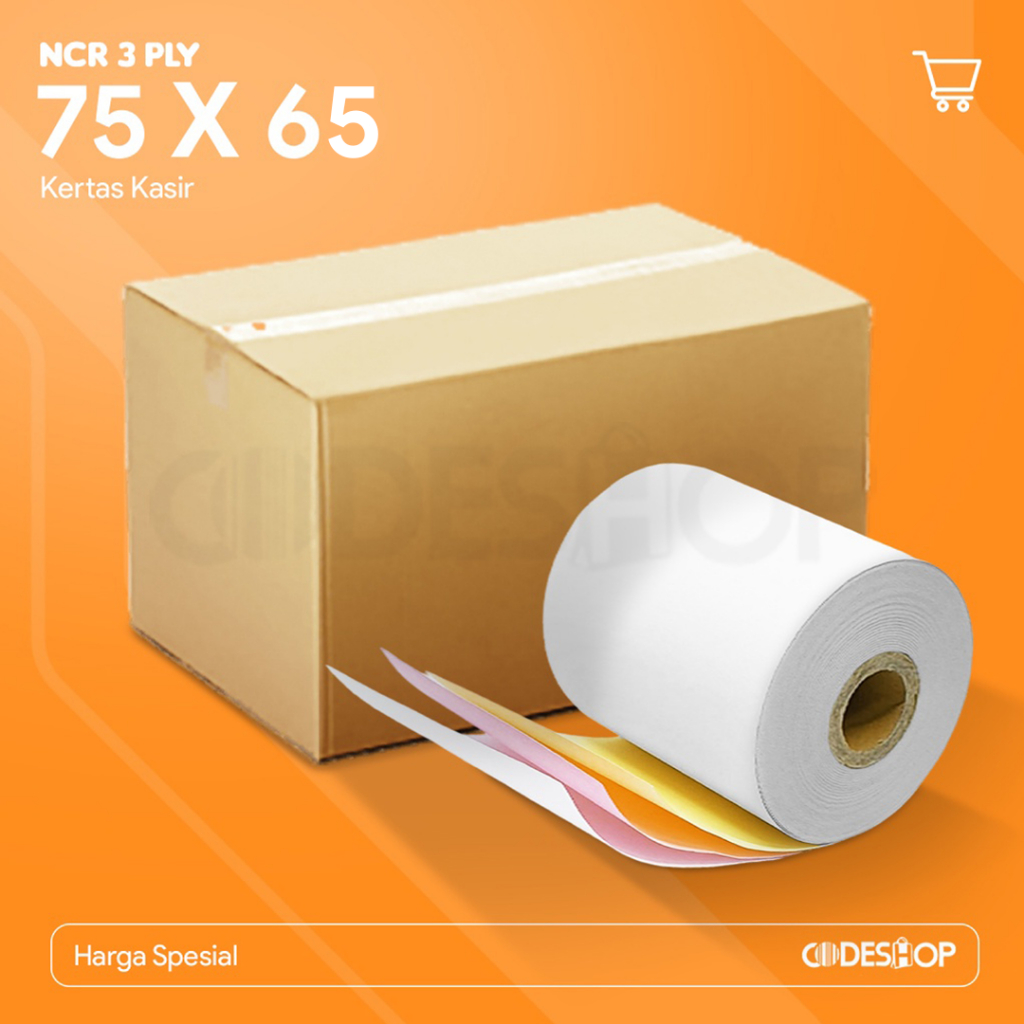 Jual Kertas NCR 75x65 Struk Kasir 75 x 65 HVS Printer Rangkap 3 Ply 10 ...