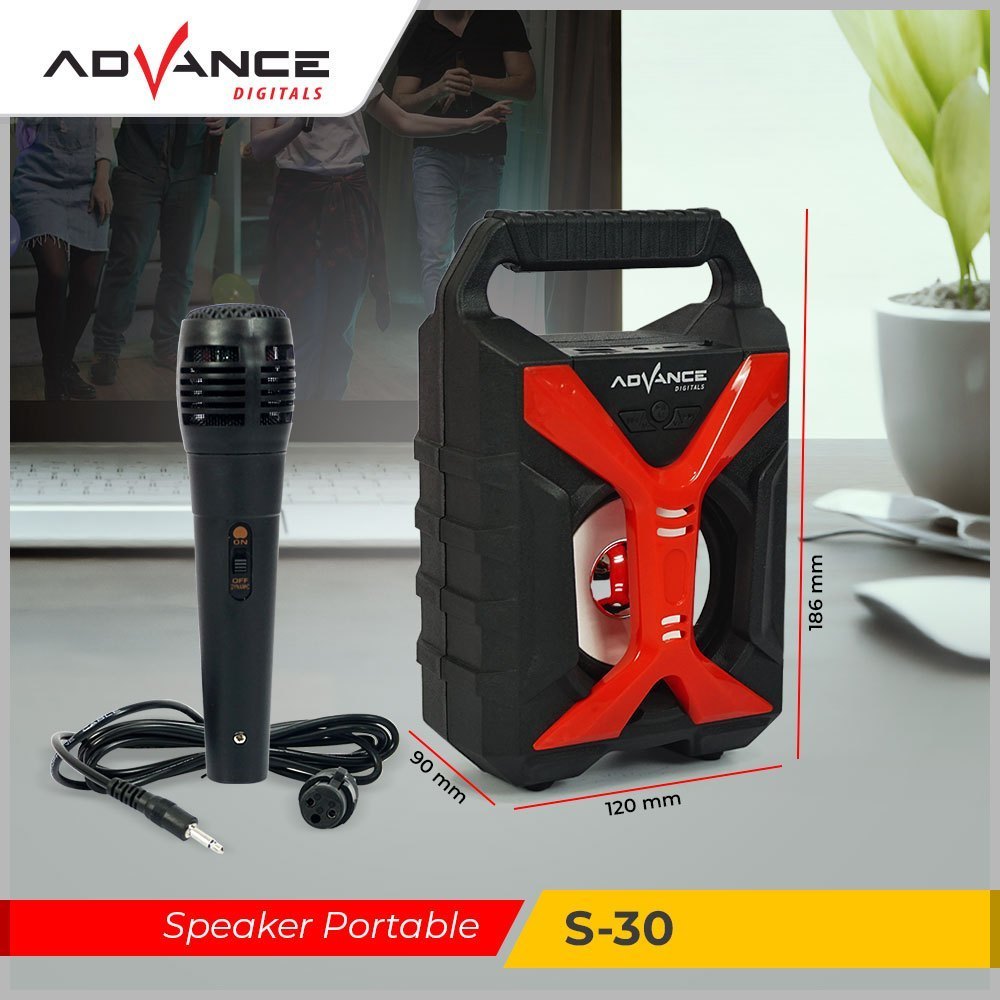 Jual Speaker Advance S30 BT Bluetooth plus Mic / Speaker karaoke S-30 ...