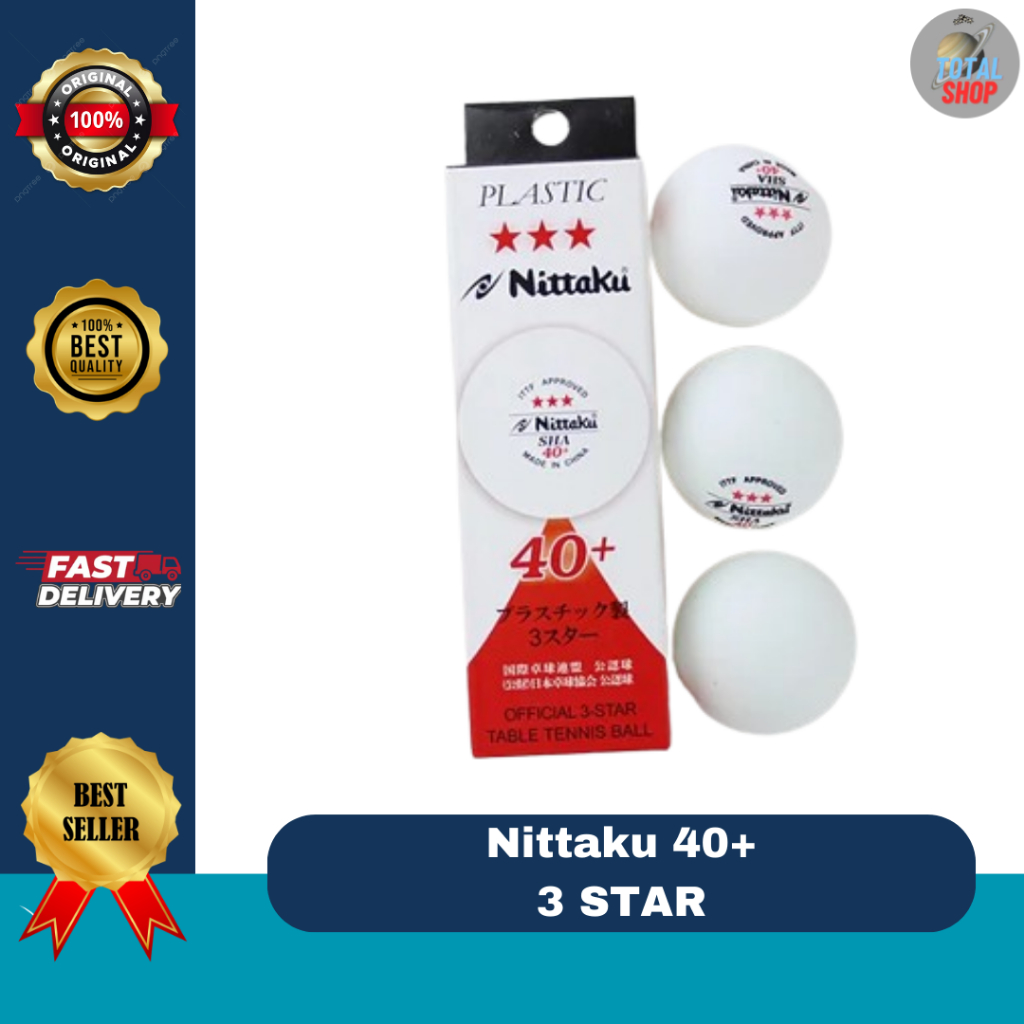 Jual Bola Pingpong Nittaku 40+ 3Star - Bola Tenis Meja Nittaku 40+ 3Star isi 3 PCS | Shopee ...