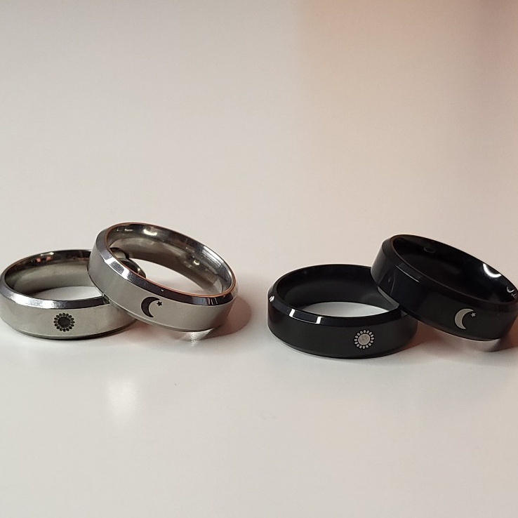 Jual Cincin Sun And Moon Couple Stainless Ring Titanium Cosette Anti ...