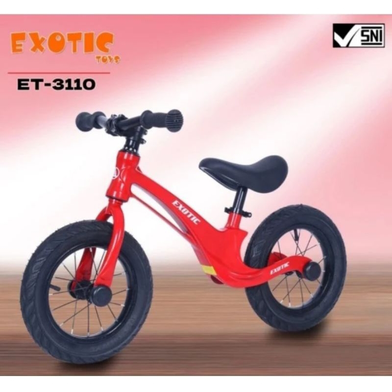 Jual Balance Bike Exotic ET 3111/Et3110 Ban Karet Pompa Push Bike Sepeda Keseimbangan Anak ...