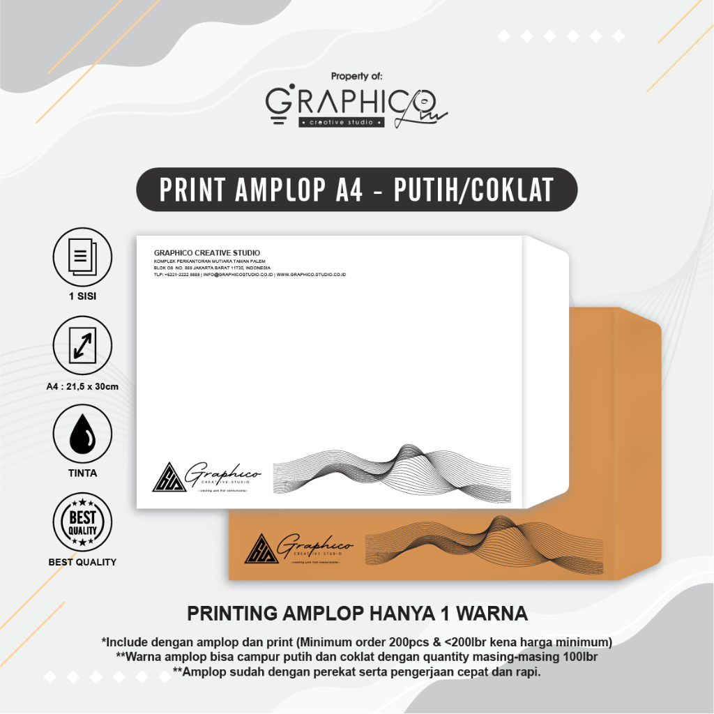 Jual Cetak Amplop putih/coklat A4 (30x22cm) + Seal pack/Tutup perekat ...