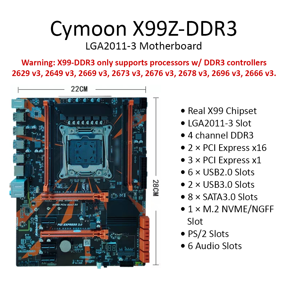 Jual Cymoon X99 DDR3 Motherboard LGA 2011-3 DDR3 Mainboard Mobo USB3 SATA3 | Shopee Indonesia