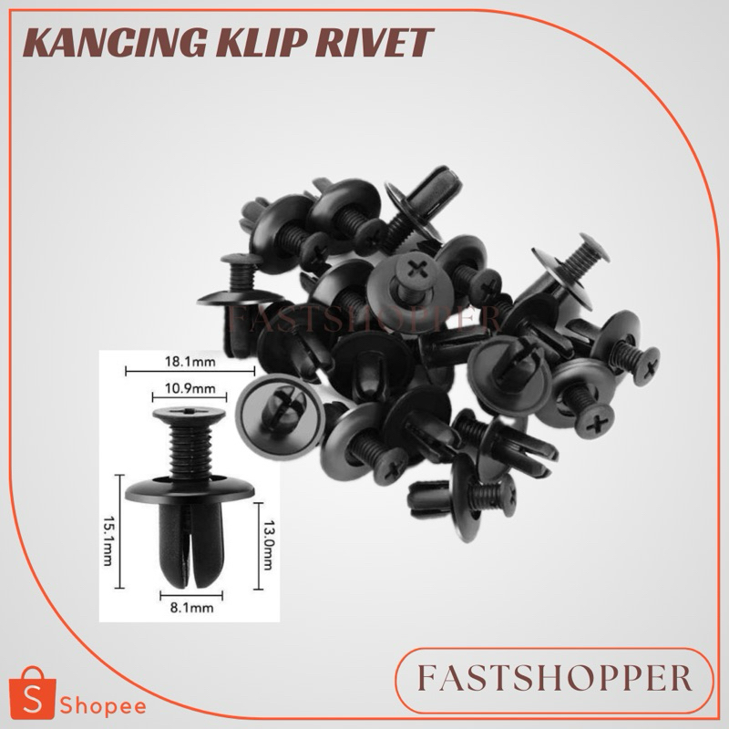 Jual KANCING KLIP RIVET MODEL BAUT TOPI LEBAR DIAMETER BATANG 8mm ...