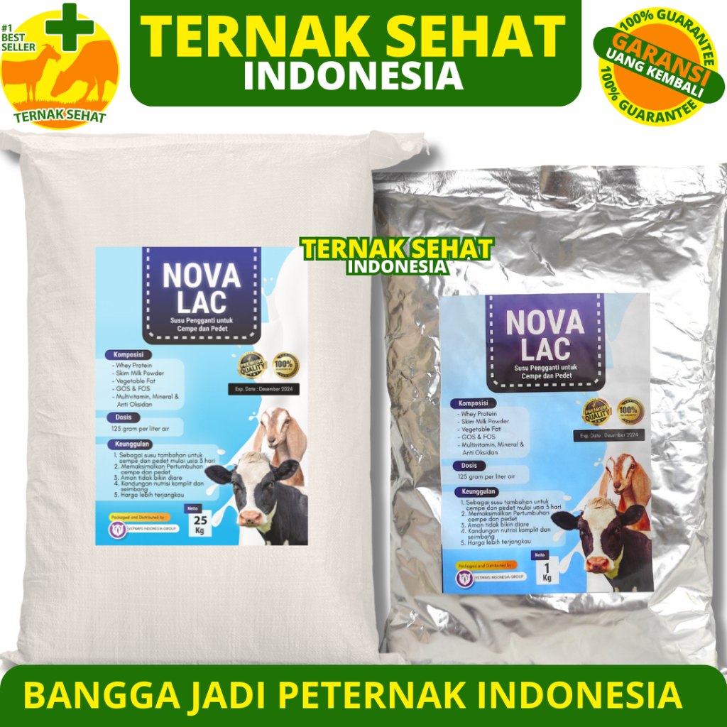 Jual NOVA LAC - Novalac Susu Pengganti Induk Anak Sapi Kambing Anti ...