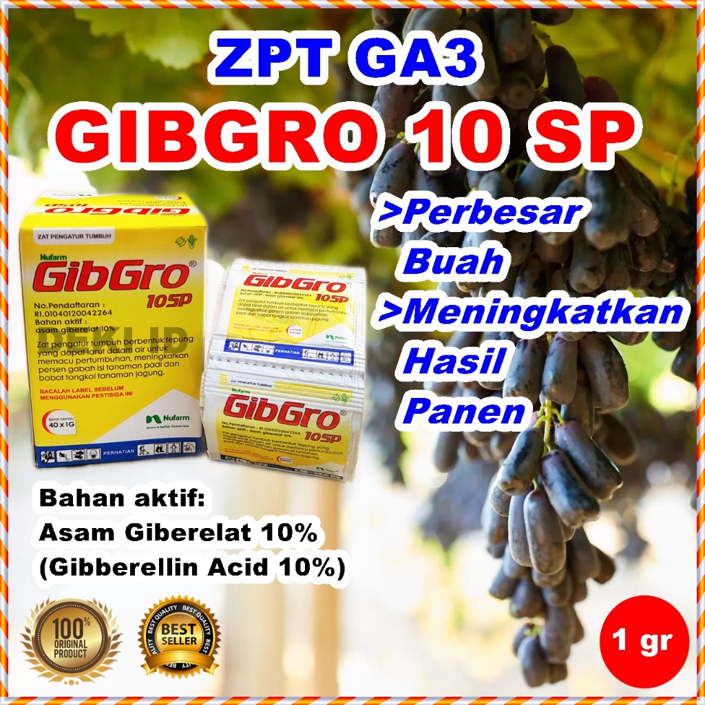 Jual Gibgro 10 SP Hormon GA3 Giberelin Acid ZPT Asam Giberelat Zat ...