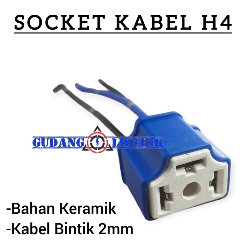 Jual H4 Socket Soket Kabel Lampu H4 Keramik Dengan Kabel | Shopee Indonesia