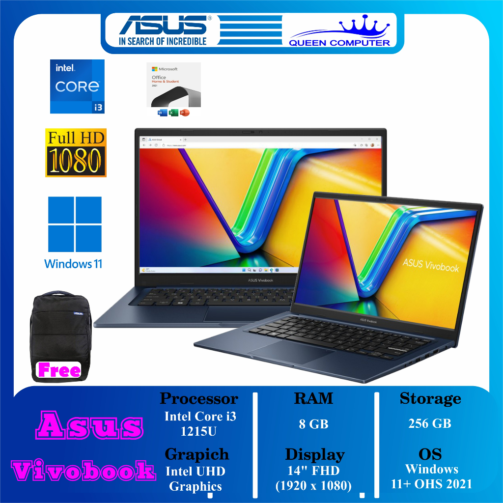Jual ASUS Vivobook 14 A1404ZA Core i3 1215U 8GB 256GB W11 + OHS 2021 ...