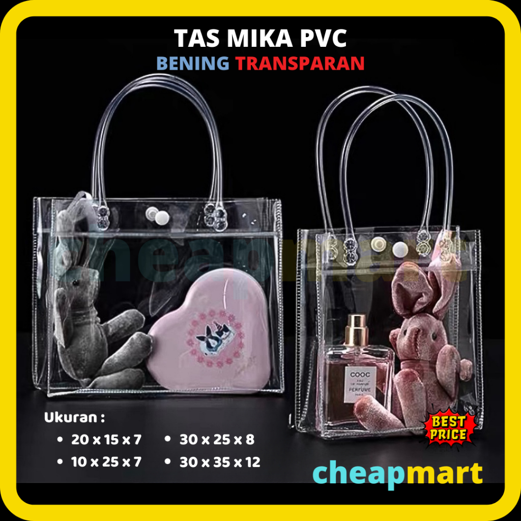 Jual [ECER] Tas PVC Mika Bening Totebag Transparan Tas Mika Souvenir ...