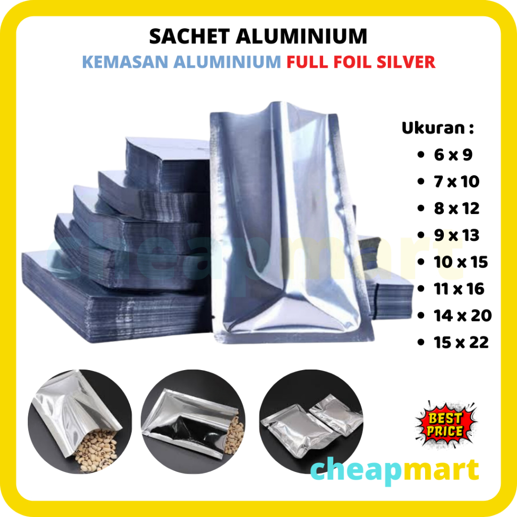 Jual [ECER] Sachet Aluminium Kantong Flat Plastik Kemasan Kpack Makanan ...