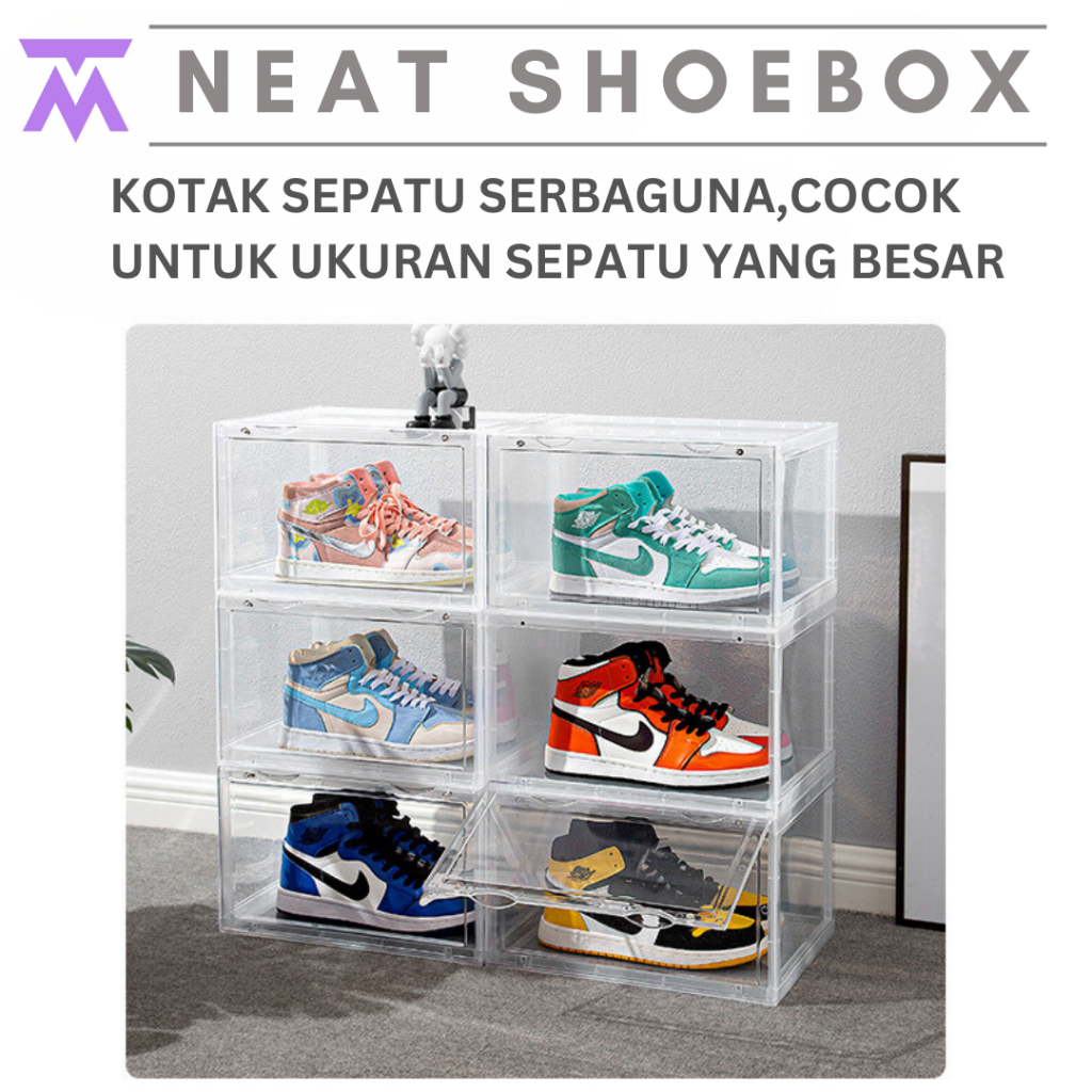 Jual Kotak Sepatu Transparan Premium Ukuran Besar Pintu Akrilik Dapat ...