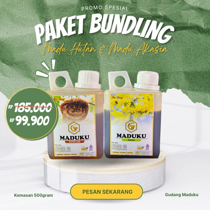 Jual Paket Bundling Madu Hutan Liar + Madu Akasia kemasan 500gram ...
