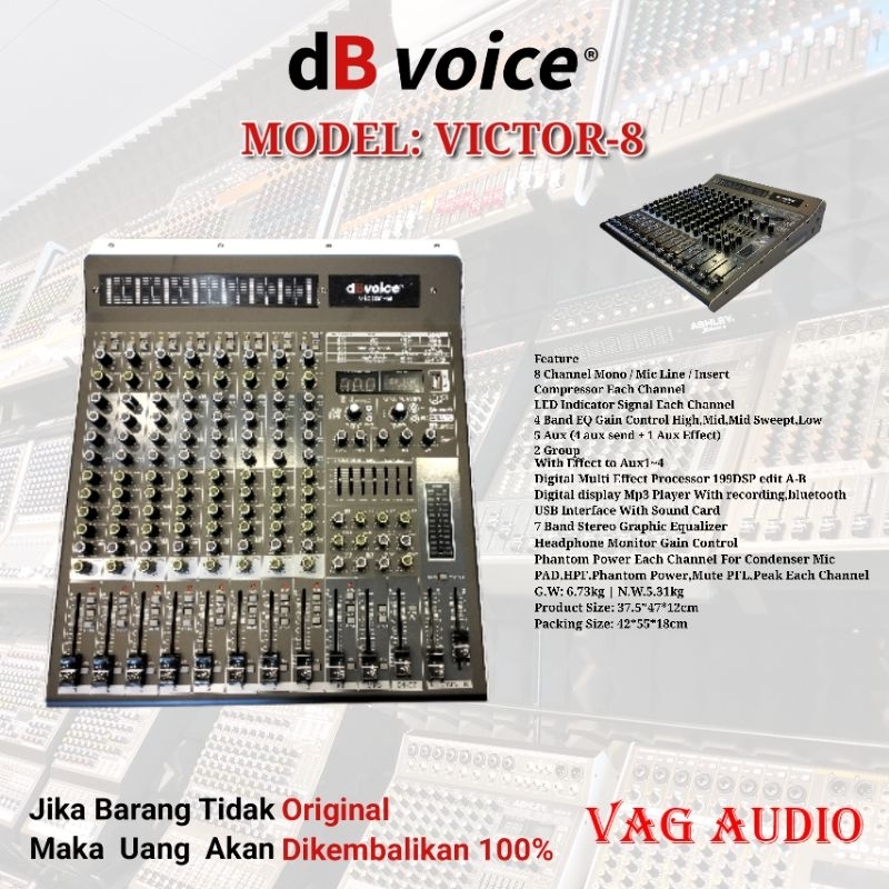 Jual MIXER DB VOICE VICTOR 8 MIXER 8 CHANNEL ORIGINAL DB VOICE VICTOR-8 ...