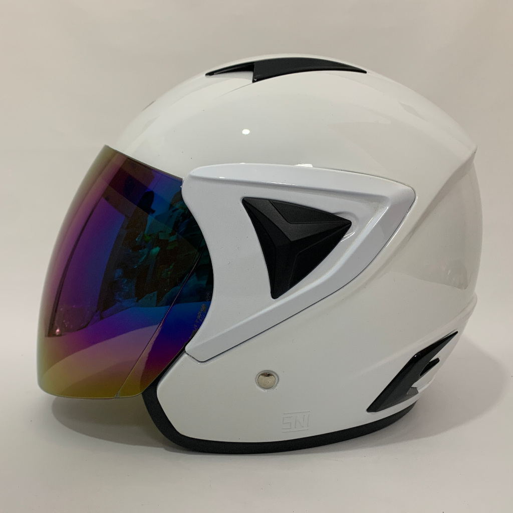 Jual Helm JP13 Putih Glossy - Polos Solid - BXP - Single Visor - Helem ...