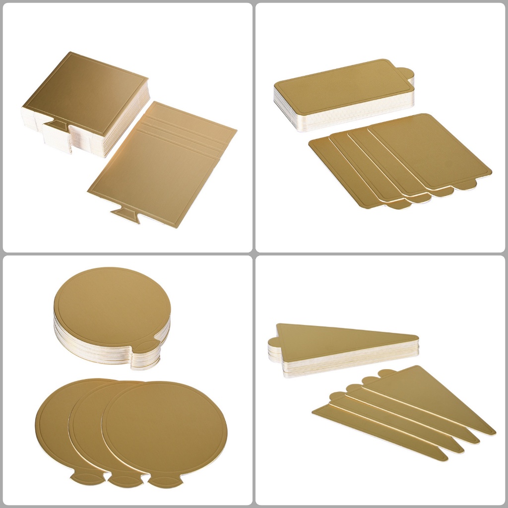 Jual aiGooTan - ALAS CAKE GOLD - Tatakan Kue Mini Slice Cake Board ...
