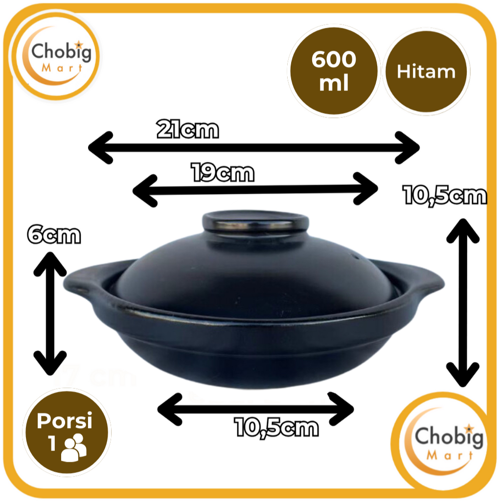 Jual CHOBIG Claypot Keramik Mangkok Panci Masak Sapo Shabu Sop Rebus ...