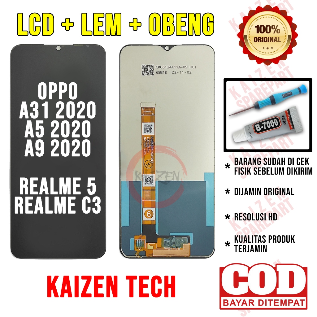 Jual Lcd Oppo A31 2020 / A5 2020 / A9 2020 / Realme 5 / 5i / C3 Original OEM Quality Lcd Fullset ...