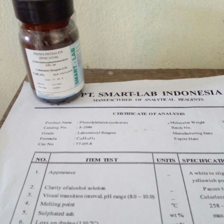 Jual ART W2L ECER 5 ml Indikator PP Larutan Phenolphtalein Sol | Shopee ...