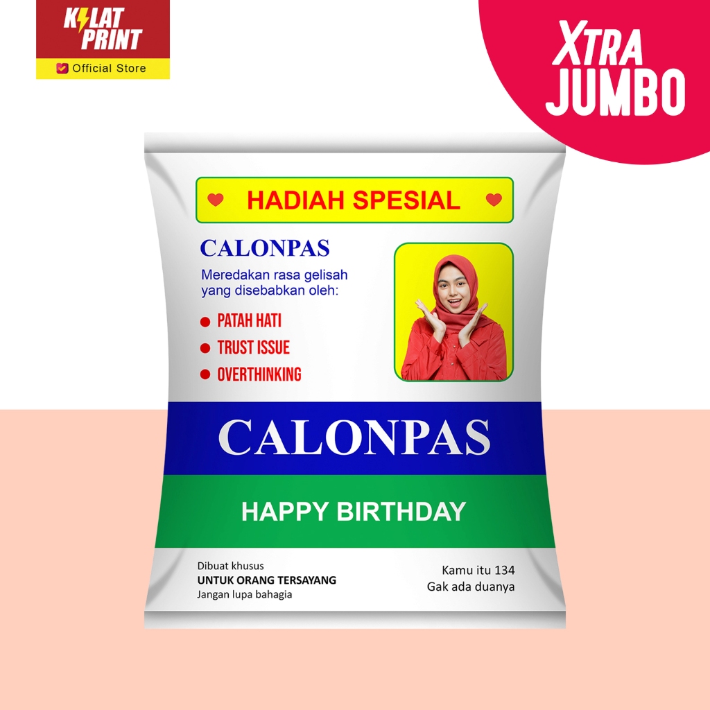 Jual Snack Custom Foto Teks Bungkus Pouch Jumbo Ala Salonpas Edition ...