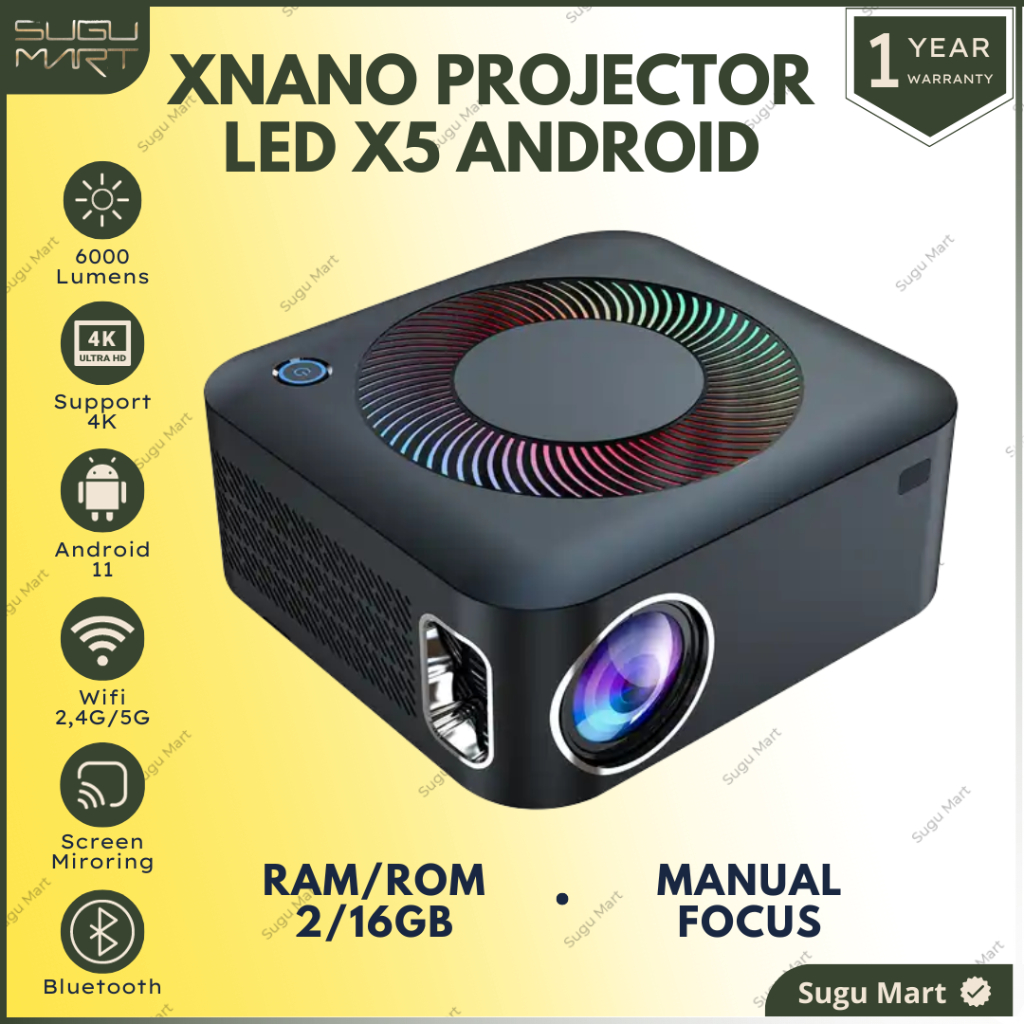 Jual Projector Android XNANO X5 6000 Lumens | Proyektor Android Wifi | Proyektor Android ...