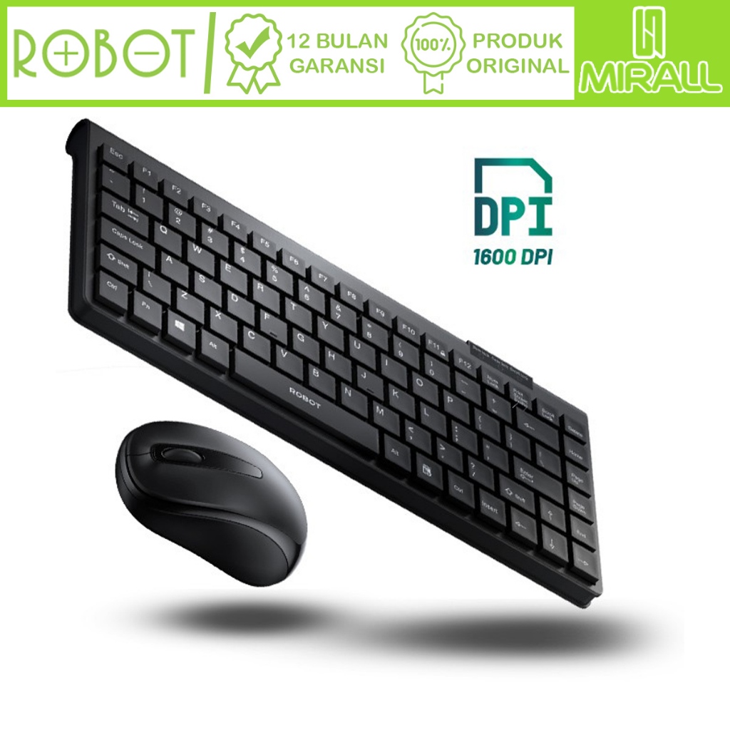 Jual ROBOT KM3500 Portable Keyboard and Mouse Mini Wireless Set Combo ...