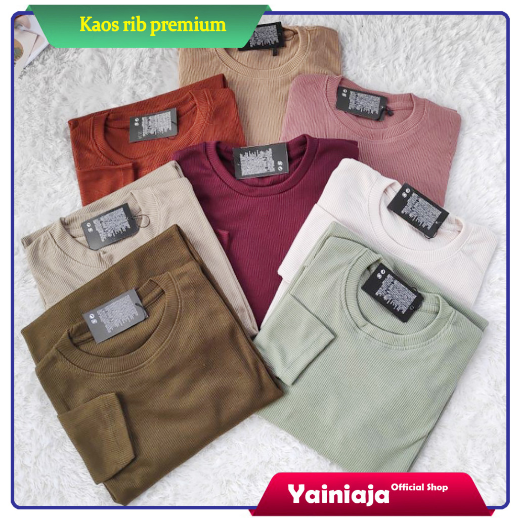 Jual Kaos Rib panjang rajut premium basic TSHIRT KHANSA LONGSLEEVE BEST ...