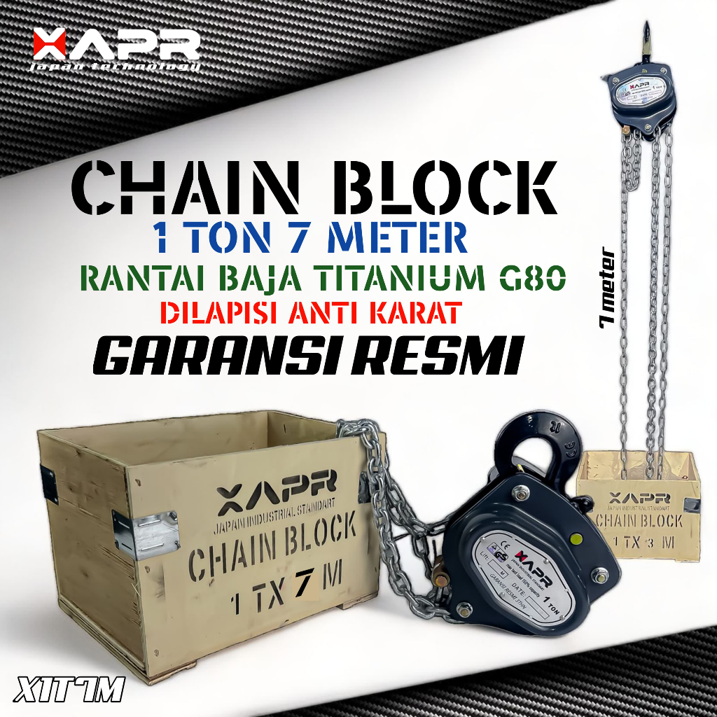 Jual APR JAPAN CHAIN BLOCK 1 TON 7 METER HOIST CHAIN TAKEL KATROL POWERTOOLS OFFICIAL. ALAT ...