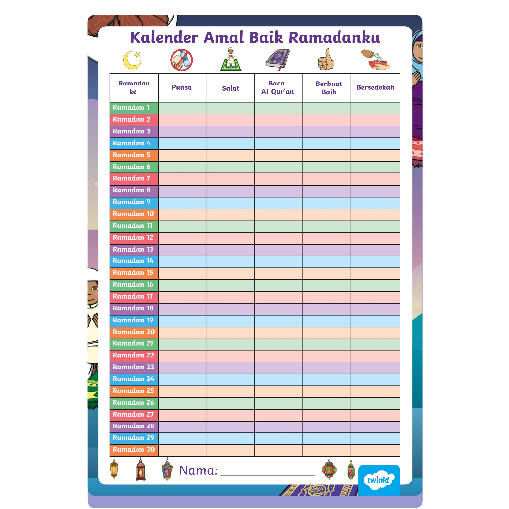 Jual Jadwal Kalender Amal Baik Ramadhan | Shopee Indonesia