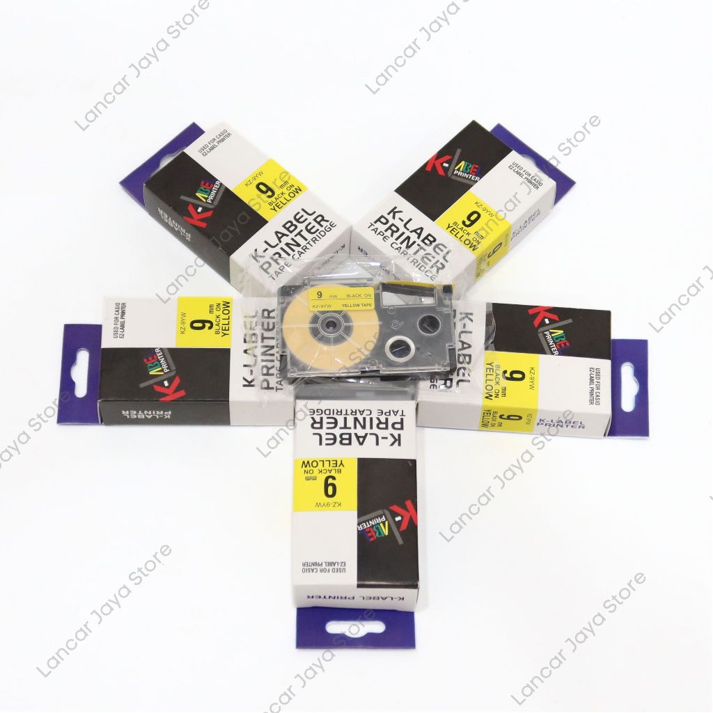 Jual Tape Catridge EZ-Label Printer 9mm KZ-YW K-Label Label for casio EZ Printer Tape 9mm ...