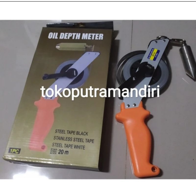 Jual OIL DEPTH METER JY-202 STEEL 20 M/ SOUNDING TAPE METERAN MINYAK 20 ...