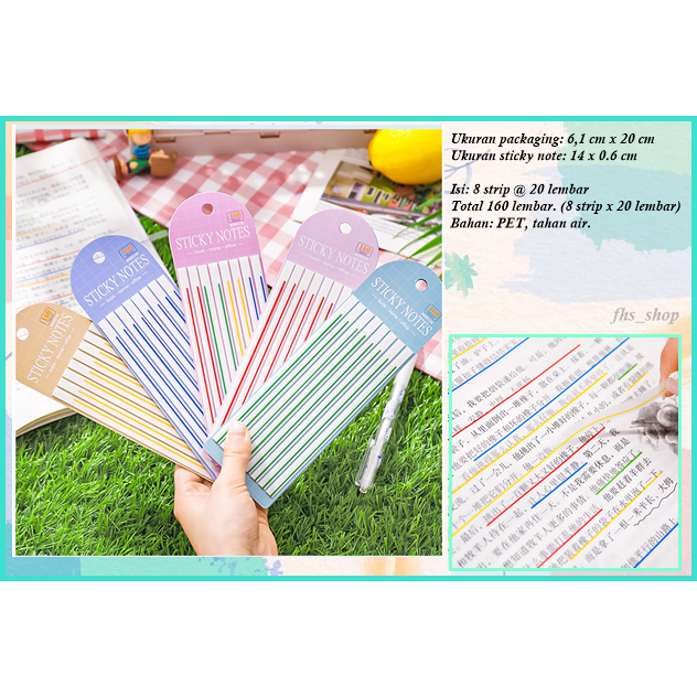 Jual 160 Pcs Sticky Notes Strip Memo Tempel Sticky Transparan Paper ...