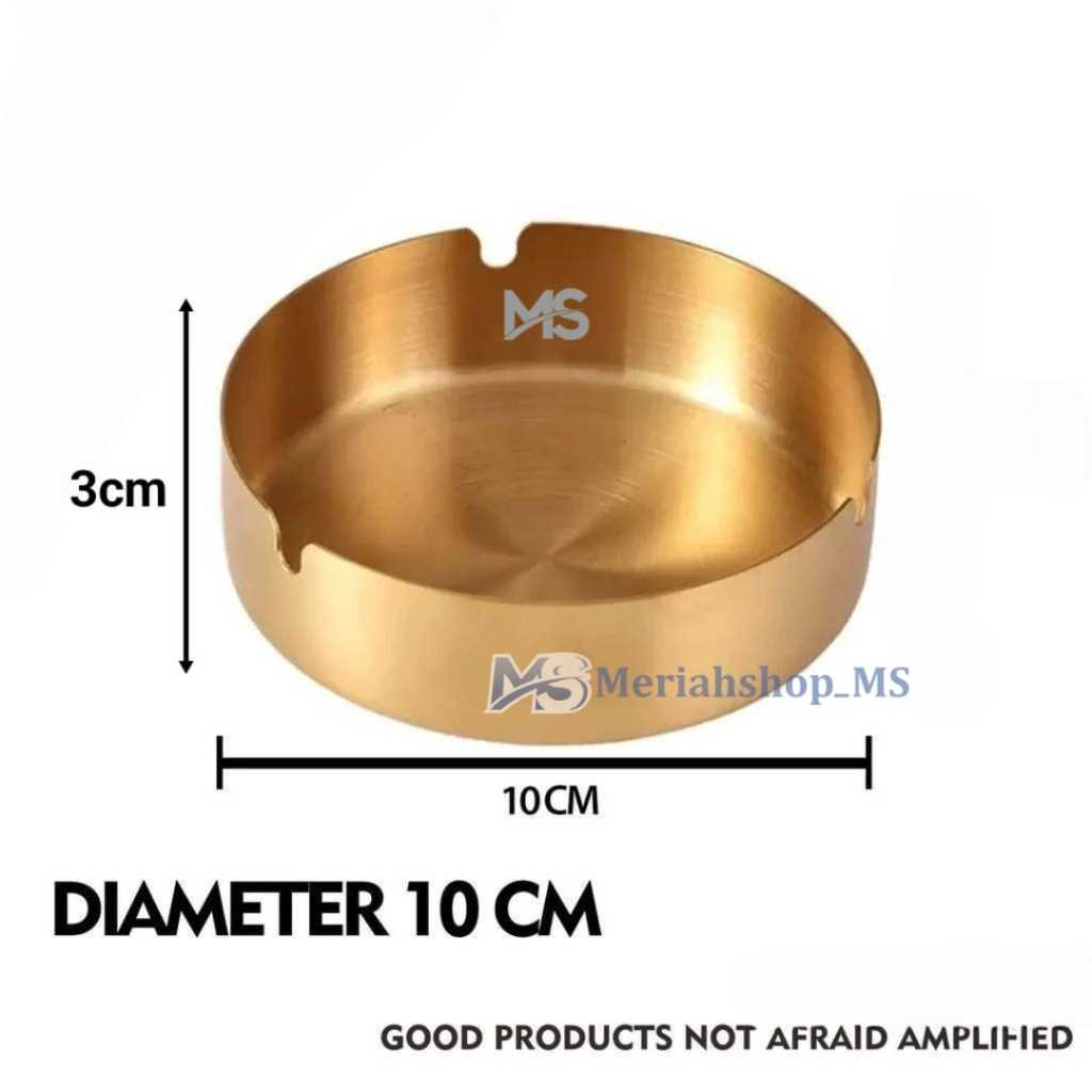 Jual MS Asbak Bulat Stainless Bahan TEBAL warna GOLD/EMAS - ANTI ...