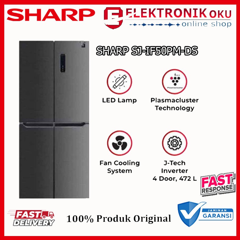 Jual KULKAS SHARP 4 PINTU SJ-IF50PM-DS GARANSI RESMI | Shopee Indonesia