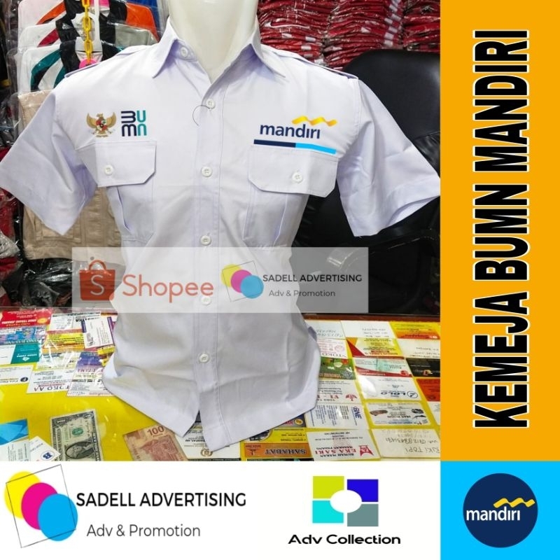 Jual Kemeja Bank Mandiri Seragam BUMN Bank Mandiri Putih PDH Lengan ...