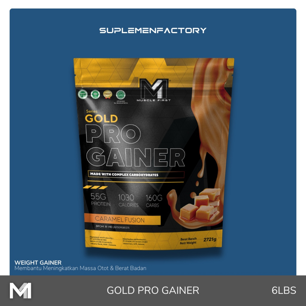 Jual Muscle First Gold Pro Gainer 6lbs Weight Gainer Mass Gainer M1 6 ...