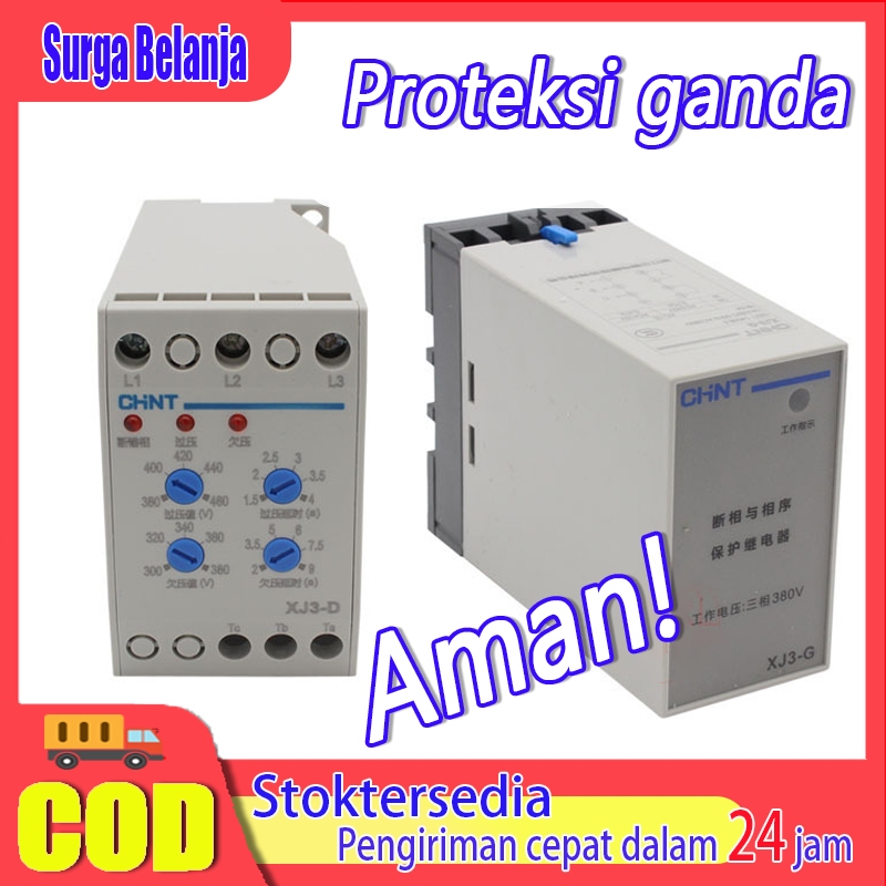 Jual Phase Failure Relay Chint XJ3-D Chint Xj3D 308V AC Over Under ...