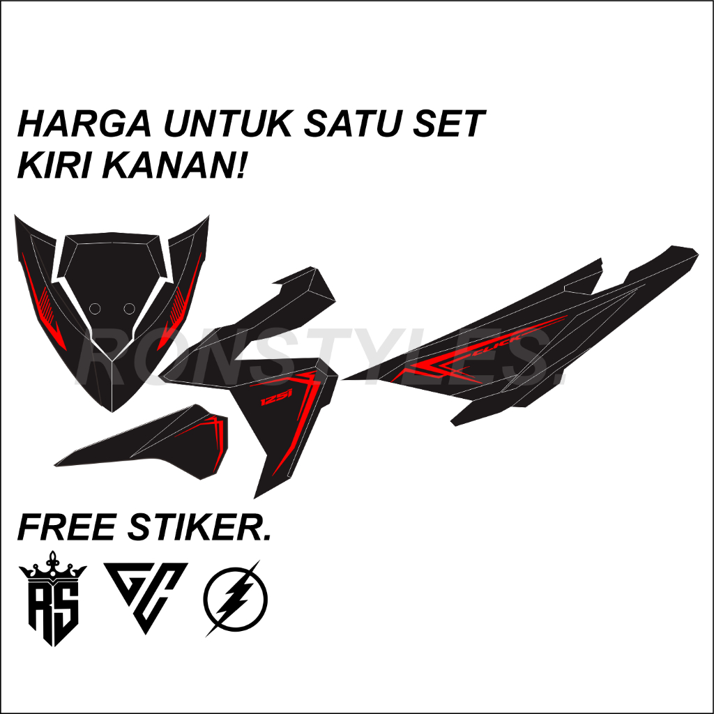 Jual VRV35 Cutting Sticker Striping Vario Led 125-150 Old Striping ...