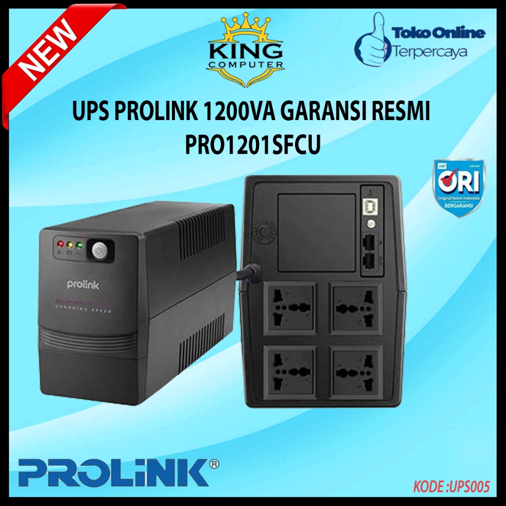 Jual UPS PROLINK 1200VA Line Interactiv UPS with Stabilizer PRO1201SFCU | Shopee Indonesia