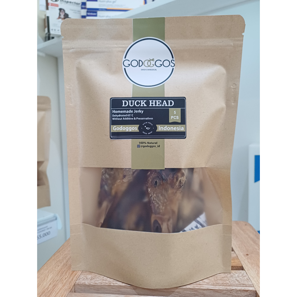Jual Godoggos Duck Head Jerky Dehydrated Dog Snack Anjing | Shopee ...
