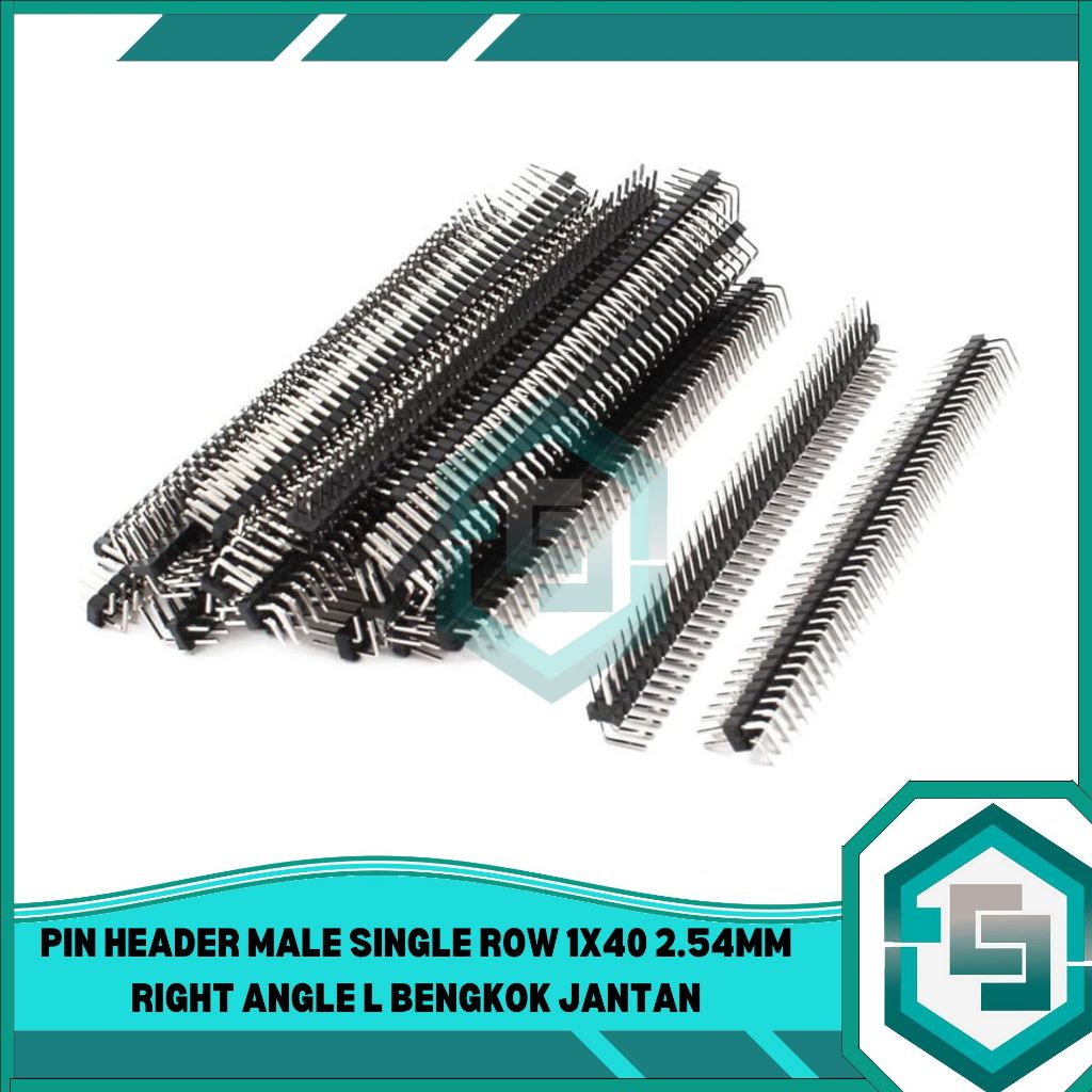 Jual PIN HEADER MALE SINGLE ROW 1X40 2.54MM RIGHT ANGLE L BENGKOK ...