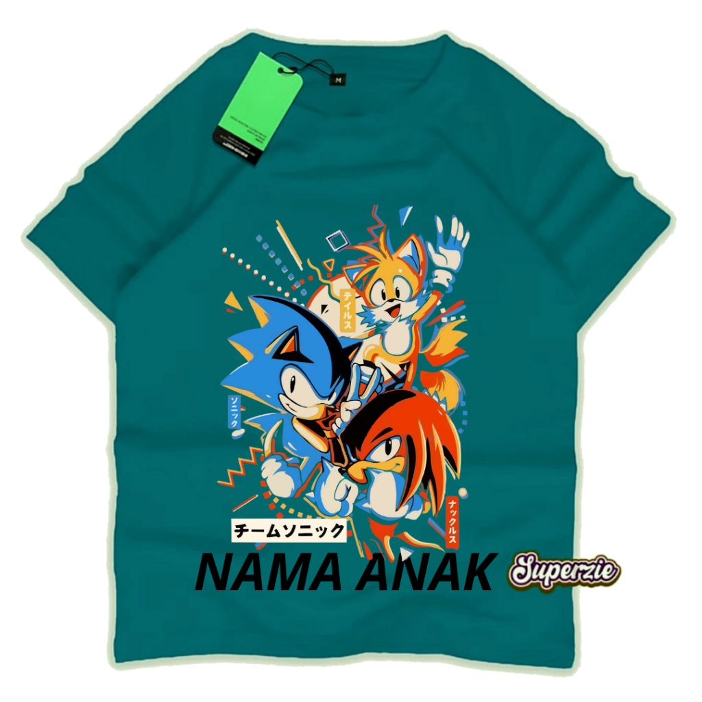 Jual Lakendistro Kaos Anak Laki laki / Perepuan Gambar Sonic Free ...