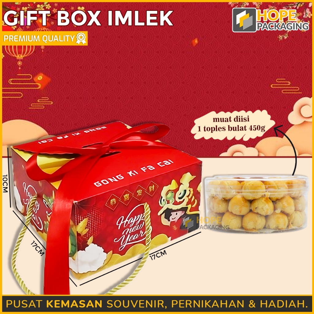 Jual Kotak Gift Box Hampers Imlek + Pita Size : 20x20x13 cm / Hampers ...