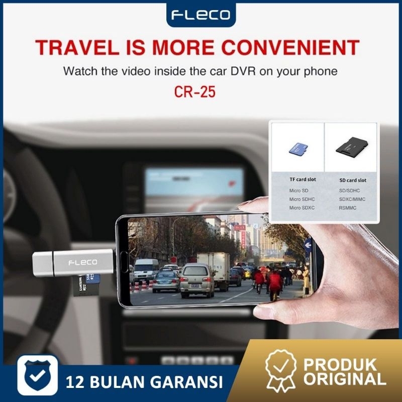 Jual FLECO CR-25 5 In 1 OTG CARD READER MULTIFUNGSI FLECO CR25 USB TIPE-C/USB/MICRO-USB/TF ...