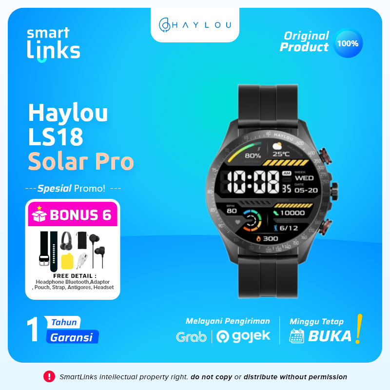 Jual Haylou Solar Pro LS18 Smartwatch Canggih dengan fitur AOD ip68 ...