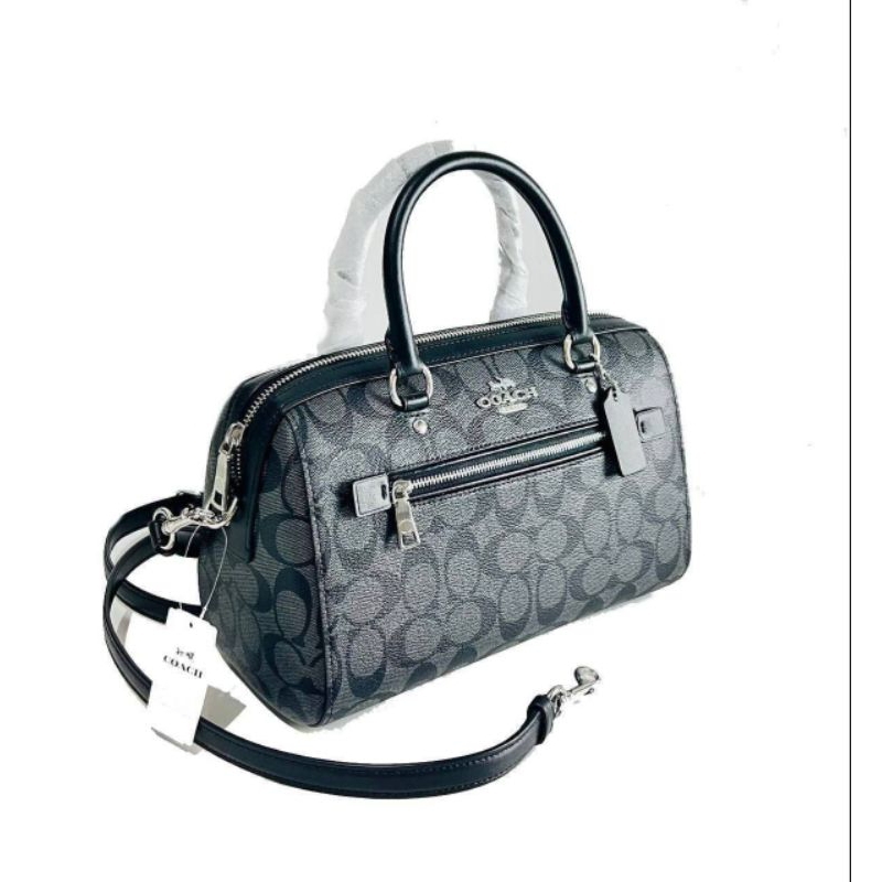 Jual Coach F83607 Rowan Satchel Signature Charcoal Black/Smoke Black ...