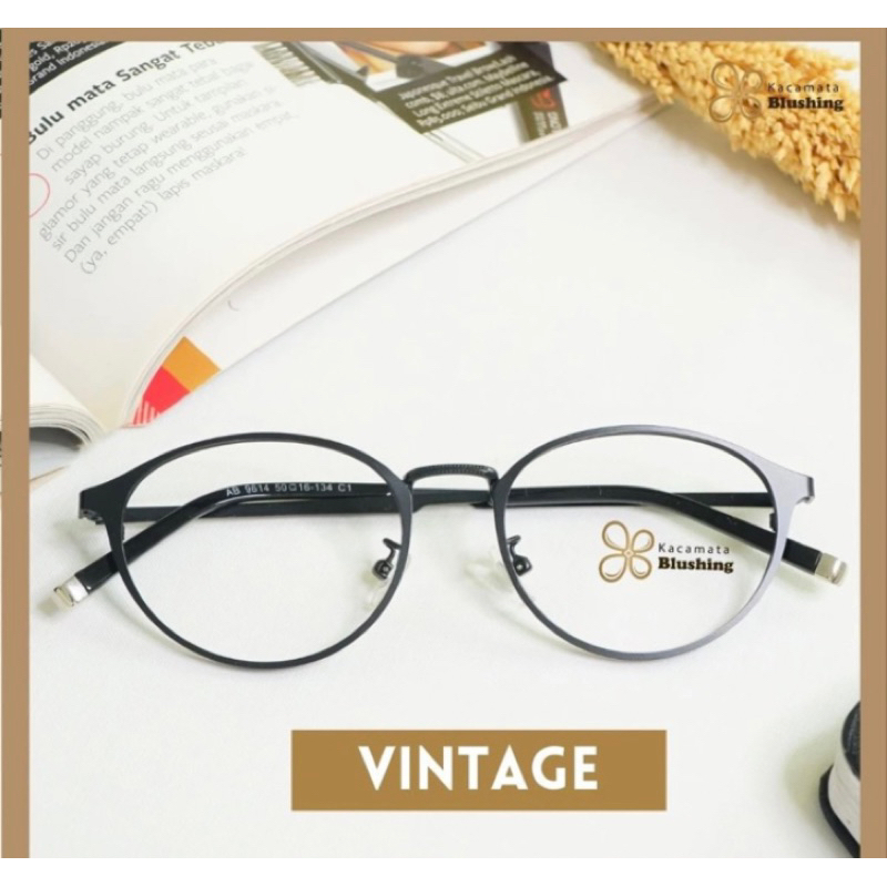 Jual KACAMATA BLUSHING Vintage Full Black | Shopee Indonesia