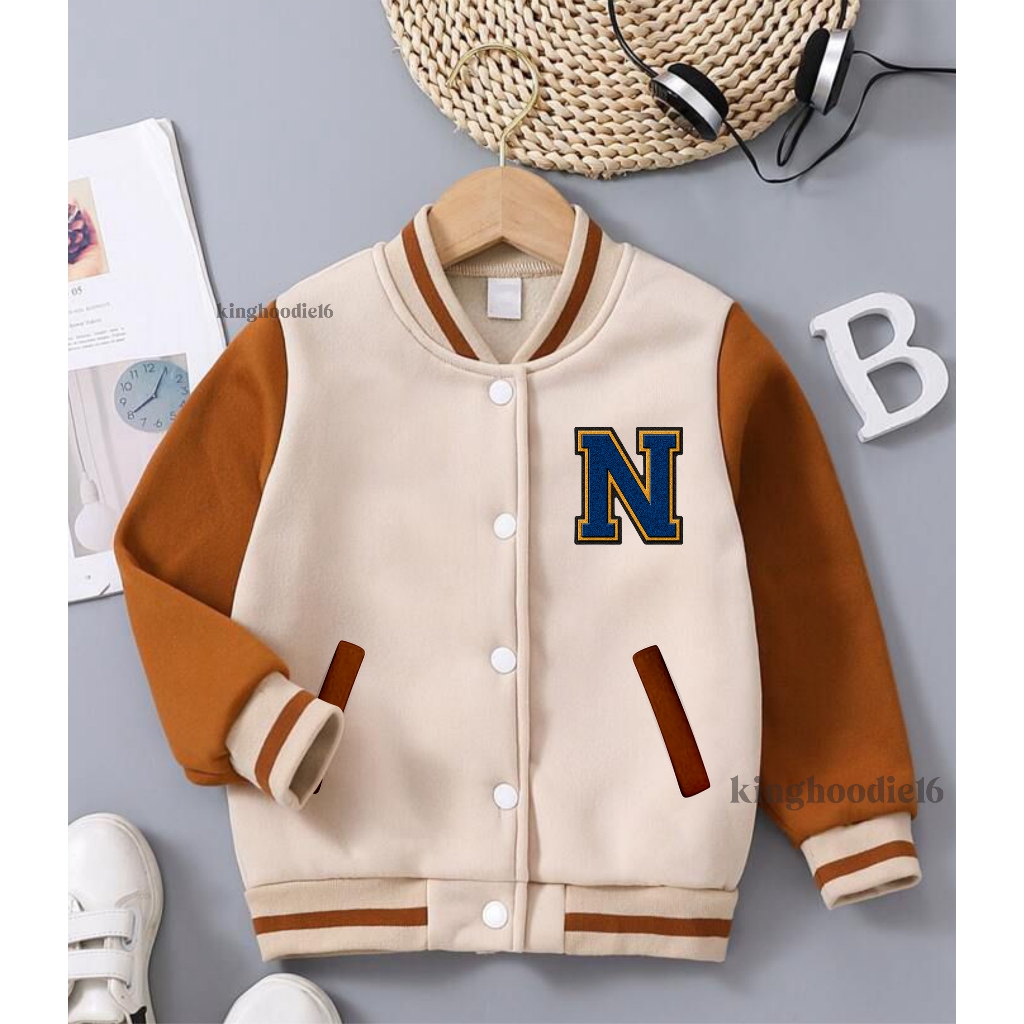 Jual Jaket Varsity Anak Inisial N Laki Laki Perempuan Umur 2 3 4 5 6 7 ...
